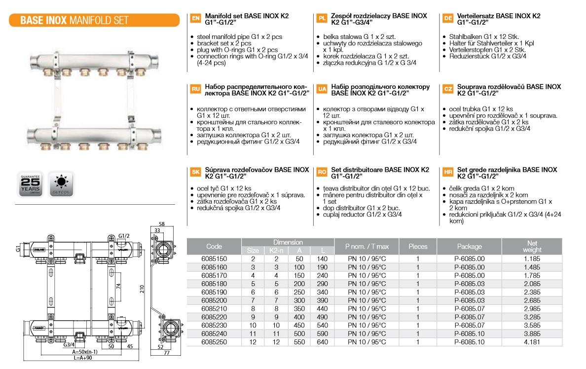 Razdjelnik Valvex INOX K2 – 12 kruga, bez ventila i prigušnica ...