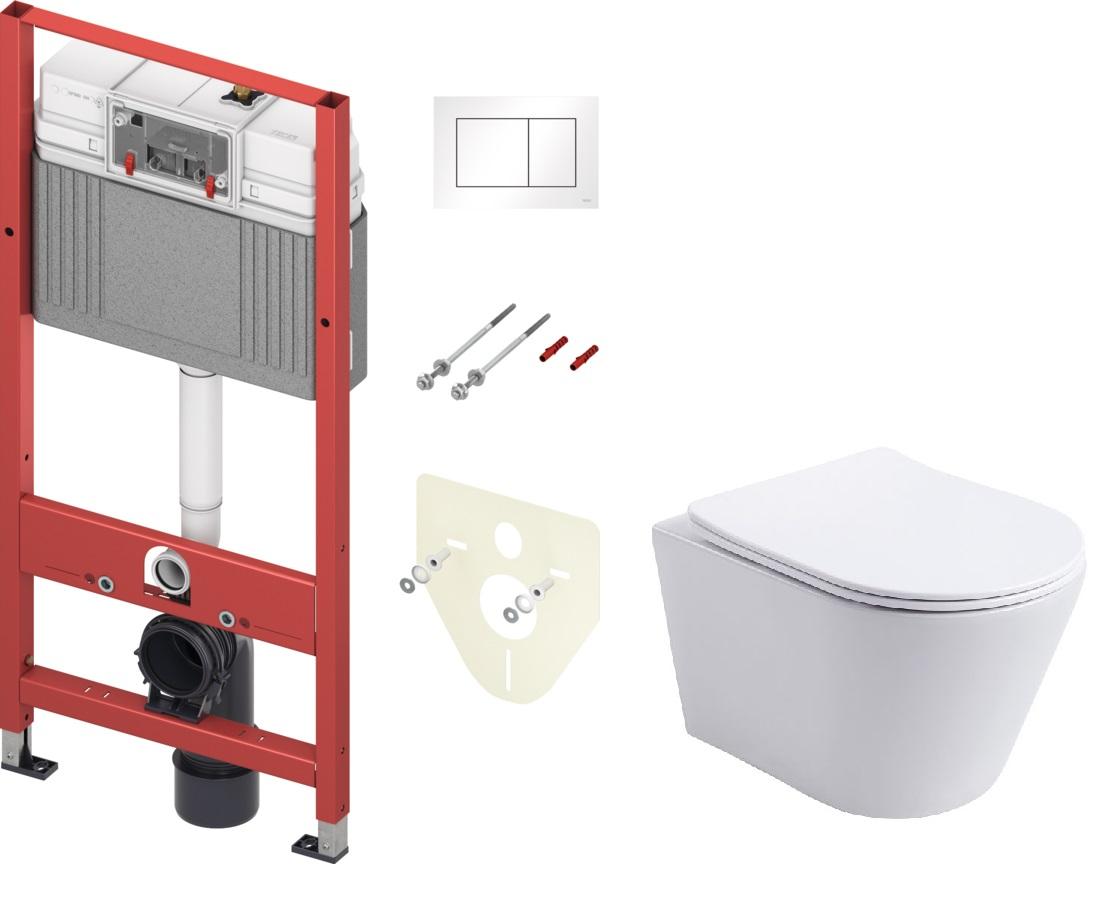 TECE SET ugradbeni vodokotlić sa bijelom tipkom 9400413 + ARMAL STAR WC ŠKOLJKA (52,5cm) VISEĆA ...
