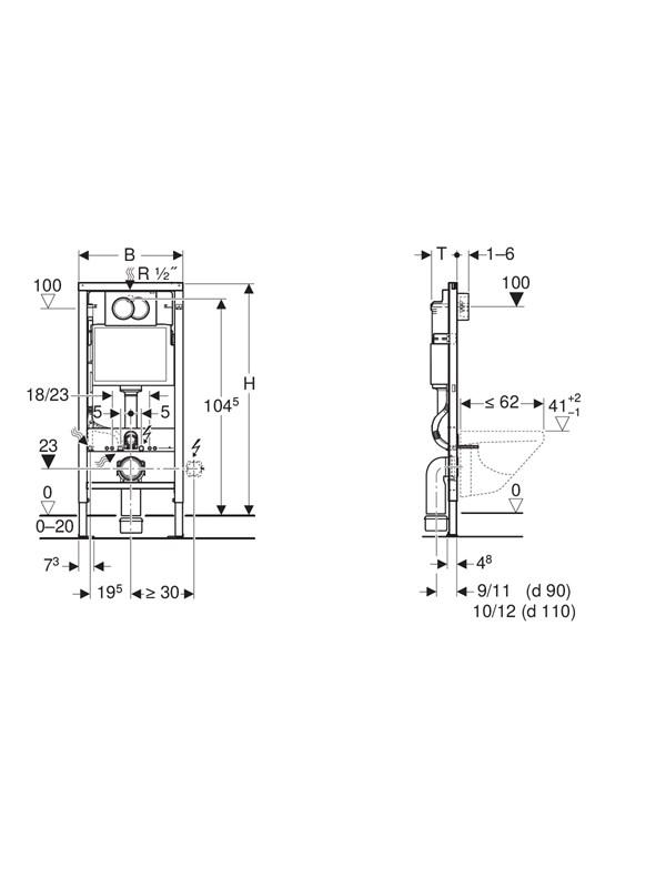 GEBERIT SET ugradbeni vodokotlić duofix sa tipkom Delta01 + ARMAL STAR WC ŠKOLJKA (52,5cm ...