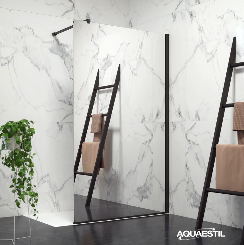 Aquaestil Tuš stijena Zenith wall MIRROR 140, crna ma/ogled. – Vitos ...