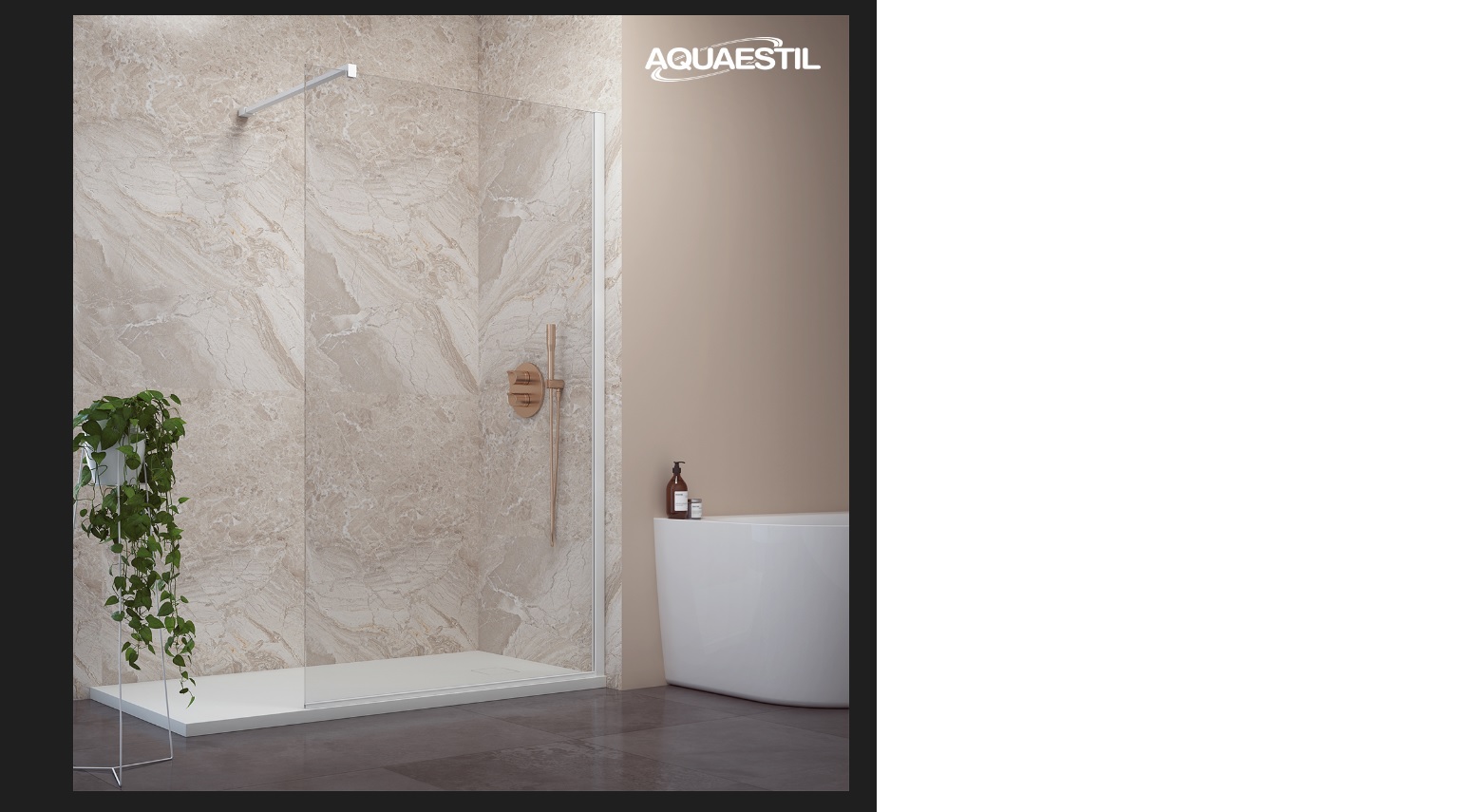 AQUAESTIL Tuš stijena Zenith wall 150, bijela mat/prozirno – Vitos Webshop