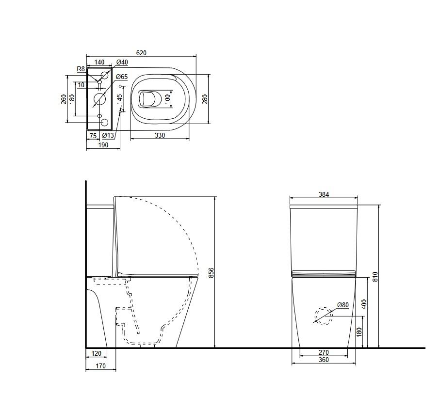 ARMAL STAR WC MONOBLOK SA SJEDALICOM I VODOKOTLIĆEM ZA DONJI PRIKLJUČAK RIMFREE VORTEX BIJELI I ...