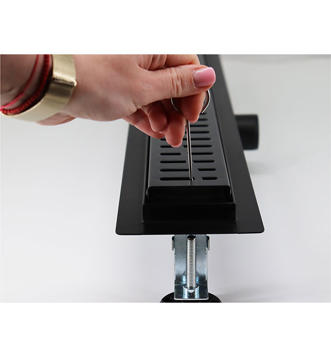 PROFIL M tuš kanalica inox WAVE 700 crno – Vitos Webshop